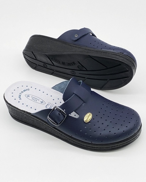 Obuwie medyczne damskie Sanital Flex 708 granatowe chodaki, tęgość G-H ...